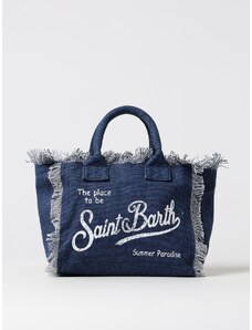 MC2 Saint Barth Borsa estiva Vanity con frange - Blu - Stileo.it