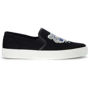 Slipon da uomo Kenzo K-skate Tiger nera e azzurra - Stileo.it