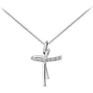 Donnaoro elements Collana donna croce in oro bianco e diamanti Donnaoro ...