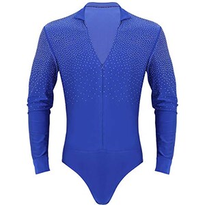 TiaoBug Camicia da Uomo Body da Latino Rumba Tango Danza Ballo con ...