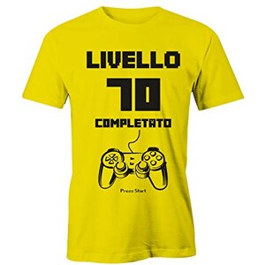 Puzzletee Tshirt Idea Regalo Compleanno 70 Anni Livello 70 completato ...
