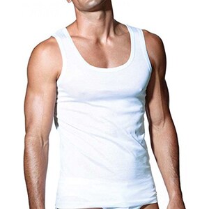 RAGNO Canottiera Uomo Spalla Larga Liscia Art. 601692 (7 IT, Bianco ...