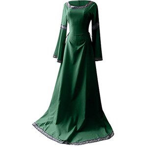 Xbemkste Abito da donna gotico Lolita a U, con scollo a U, maniche ...