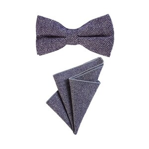 DonDon papillon da uomo 12 x 6 cm con fazzoletto da taschino abbinato ...