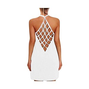 BOTCAM Abito da spiaggia da donna, con scollo a V, collo appeso ...