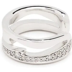 Georg Jensen Ear cuff Fusion in oro bianco 18kt con diamanti - Argento ...