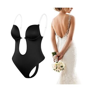 BOFUNX Intimo Body Donna Scollo a V Modellante Body Donna Schiena Nuda ...