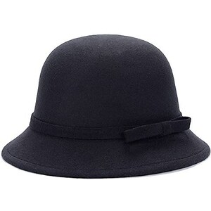 Ulalaza Secchiello Cloche in Tinta Unita con Bombetta Fedora Floppy ...