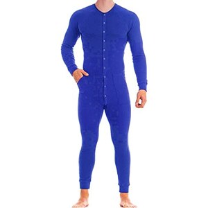 MUSCLE ALIVE Uomo Tuta Intera da Manica Lunga Men in Tutina Henley in ...