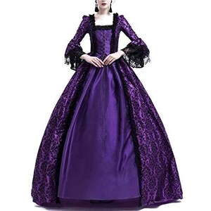 AnyuA Costume da Regina Medievale Donna Vittoriano Abito da Sera Gotico ...