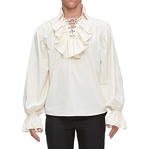 Snailify Camicie pirata arruffate da uomo Vampiro Rinascimento Steampunk vittoriano gotico ...
