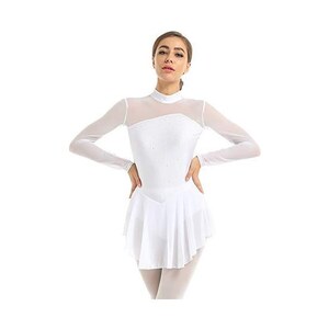 Freebily Vestito Pattinaggio Donna Schiena Scoperta con Strass Body ...