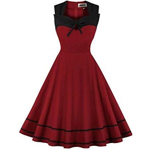 AXOE Donna Vestiti Eleganti da Cerimonia Anni 50 Vintage Rockabilly con ...