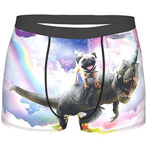 ZORIN - Boxer da uomo con dinosauro arcobaleno, boxer Nero M - Stileo.it
