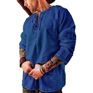 Each Women Camicia Medievale Rinascimentale da Uomo Costume da Pirata Camicia Lunga vichinga ...