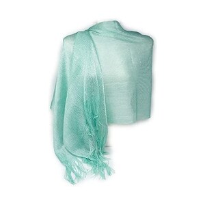 Emila Stola cerimonia coprispalle elegante a rete con frange foulard ...