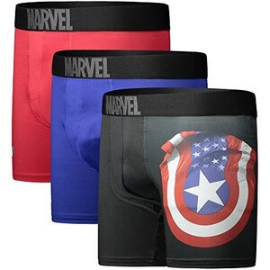Marvel Captain America Performance Mesh Underwear Boxer Briefs 3-Pair ...