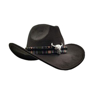 Yosang Wide Brim - Cappello da cowboy unisex, con cranio di toro in ...