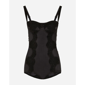 Dolce & Gabbana Intimo - Body intimo a balconcino in seta con pizzo ...