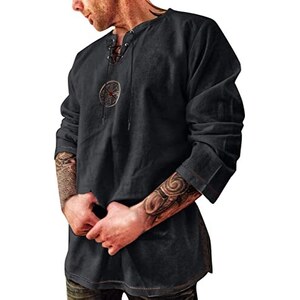 Beokeuioe Costume medievale da uomo Renaissance Shirts camicia ...