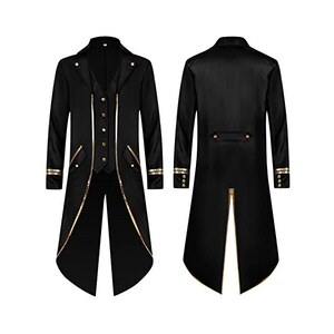 Eauptffy Frac da Uomo in Stile Gotico e Steampunk Stile Medievale Stile ...