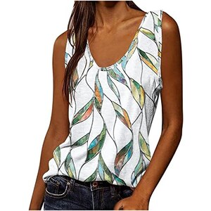 Masrin Canottiera da donna, con stampa 3D, estiva, senza maniche, con ...