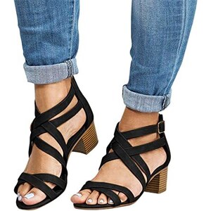 MJGkhiy Scarpe Estive Donna SandaliSandali Gladiatore Donna Alti Bassi ...