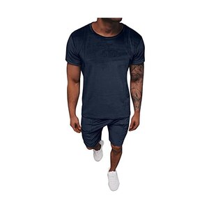 UIYUI Tuta da uomo in cotone da uomo, estiva, da spiaggia, a maniche ...