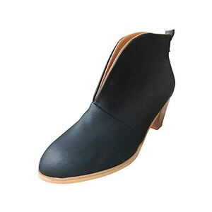 JDGY Stivaletti da donna con tacco a blocco, corti, con tacco alto ...