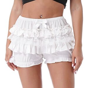 YUUMIN Pantaloncini da Donna con Lace con Balze Bloomers con Fiocco ...