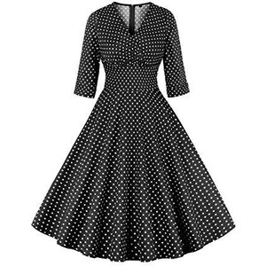 AXOE Donna Abito Natalizio da Ceremonia Elegante Anni 50 Vintage Manica ...