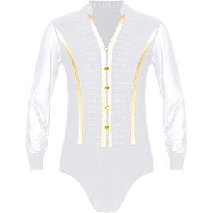 Freebily Body da Uomo Ballo Latino Americano Camicia Body da Danza ...