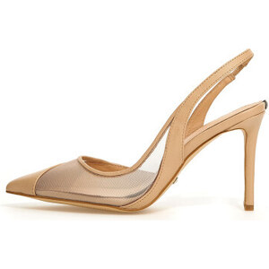 Slingback guess nude in pelle e tessuto trasparente piano 37 - Stileo.it