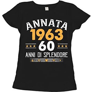 fashwork Maglietta Donna Idea Regalo Compleanno Annata 1963 60 Anni di ...