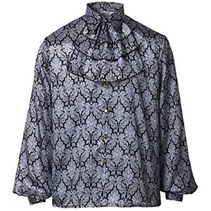 GRACEART Camicetta Steampunk vittoriana da uomo vampiro gotico medievale camicia rinascimentale ...