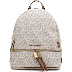 Michael Kors zaino donna rhea con zip in tela con stampa logo mk bianco ...
