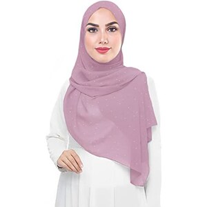 Lina & Lily Hijab Chiffon con Glitter Dorati, Sciarpa Foulard Donne ...