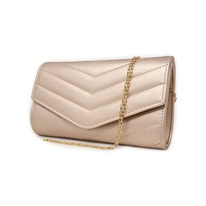 Emila Pochette dorata elegante trapuntata borsetta con catena tracolla ...