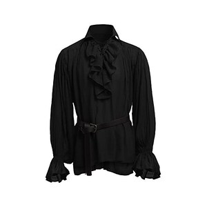 BaronHong Camicia da Pirata da Uomo Vampiro Rinascimento Vittoriano Steampunk Gotico Increspato ...