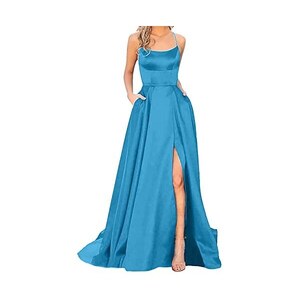 BKSCAYXS Abito da donna rockabilly, abito avvolgente in raso, elegante ...