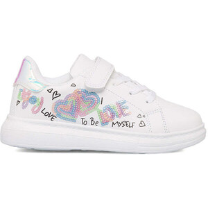 Sneakers bianche da bambina con paillettes arcobaleno Le scarpe di ...
