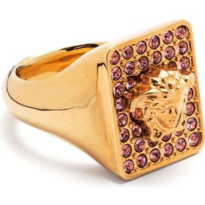 Versace Anello con cristalli Versace Tiles - Oro - Stileo.it