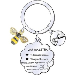 MNBVBV Portachiavi Maestra Regalo Maestra Fine Anno Regalo per ...