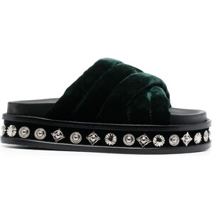 Toga Pulla Sandali slides con borchie 50mm - Verde - Stileo.it