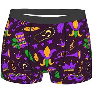 MOBYAT Mardi Gras Boxer da uomo con piume e corona a palloncino, boxer ...