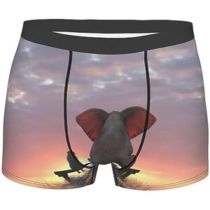 MOBYAT Elephant and Dog Watch the Sunrise Boxer da uomo boxer da uomo ...