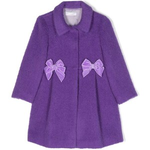 Colorichiari Cappotto monopetto con fiocco - Viola - Stileo.it