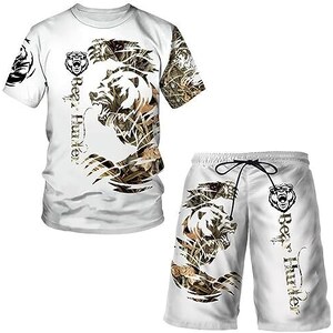 RIAAJ Lion Tiger and Wolf Animals - Set di magliette e pantaloncini ...