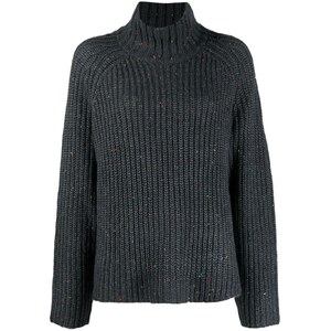 MUNTHE paint-splatter ribbed jumper - Grigio - Stileo.it