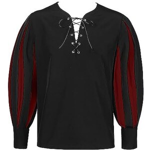 JYJXFD Camicie pirata da uomo vintage rinascimentale camicia medievale cosplay steampunk gotico ...